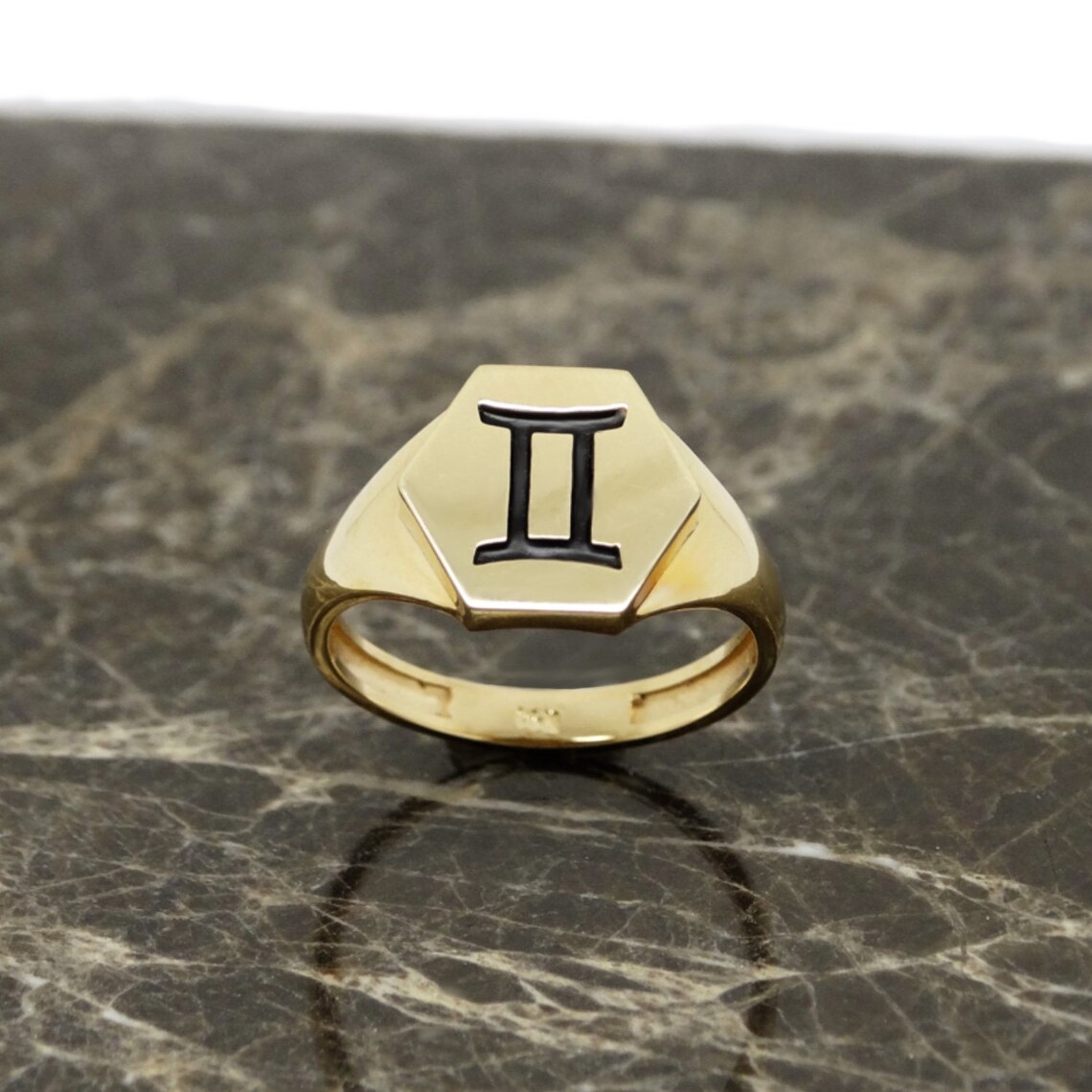 Gemini Sign 14K Gold Women's Ring Solid 14k Gold - Etsy