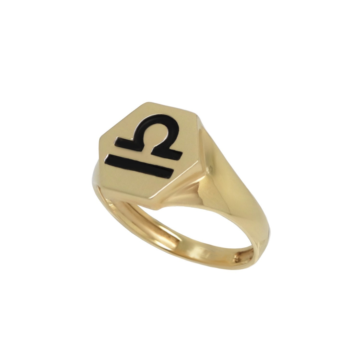 Libra Zodiac Sign 14K Gold Womens Ring, Solid 14k Gold Horoscope Girl ...