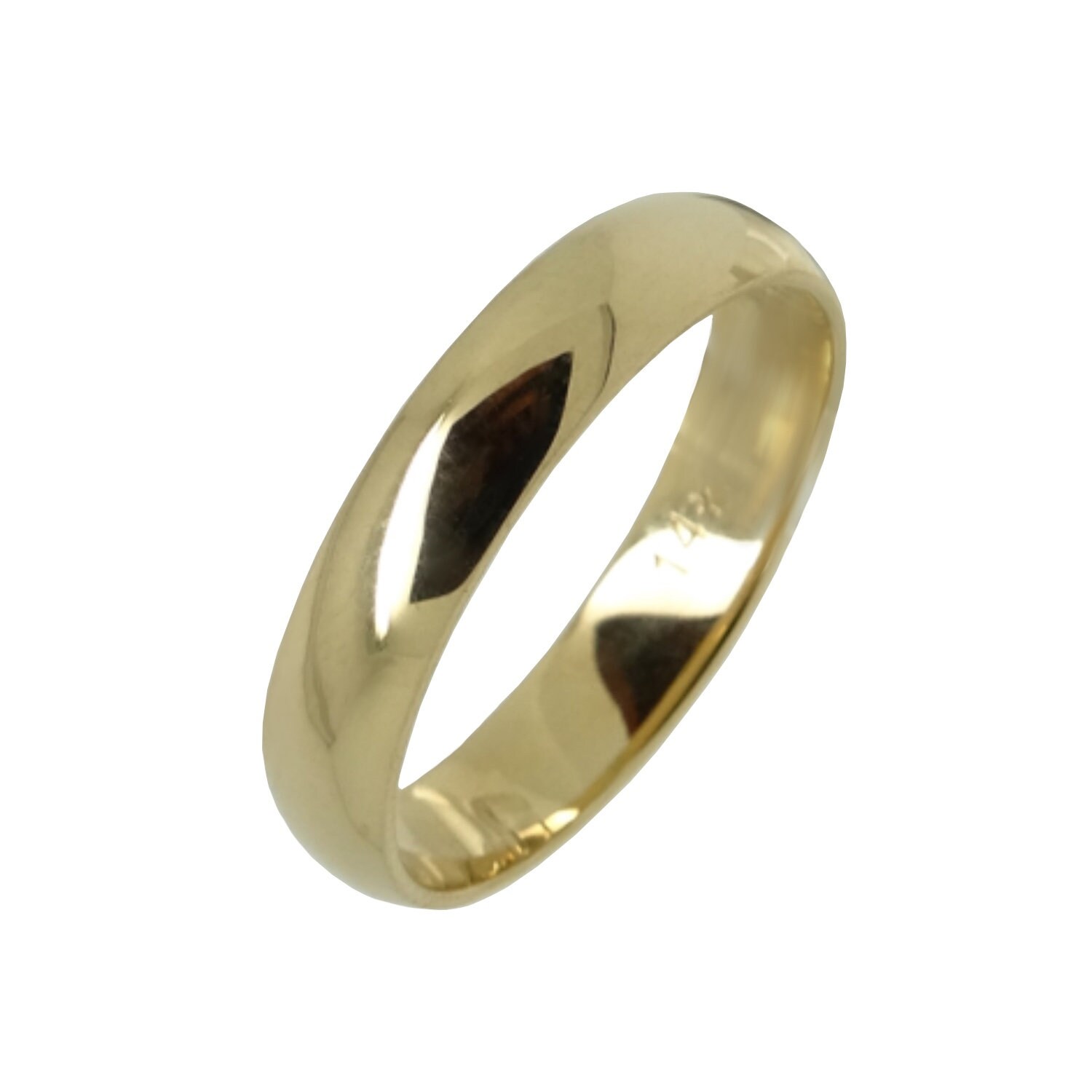 14K Gold Wedding Band Ring Classic Wide 4 Mm Band in 14K - Etsy