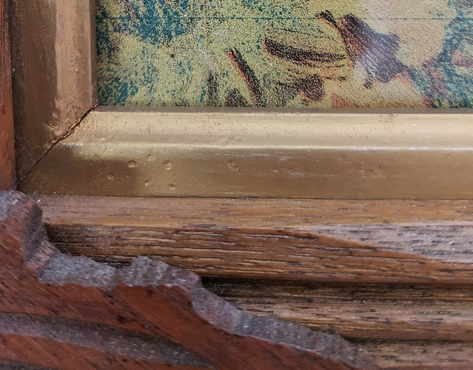 Adirondack Frame With Print Vintage Carved Leaves Folk Art | Etsy