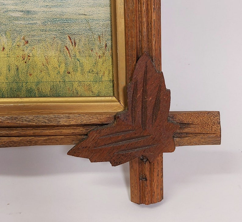 Adirondack Frame With Print Vintage Carved Leaves Folk Art | Etsy