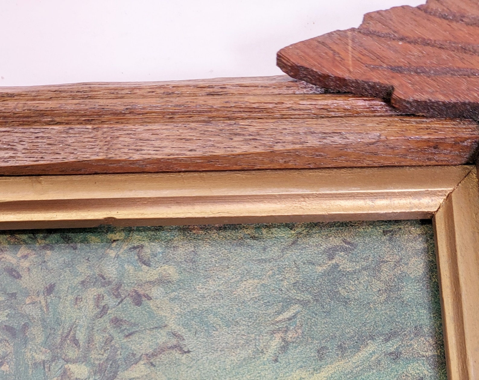 Adirondack Frame With Print Vintage Carved Leaves Folk Art | Etsy