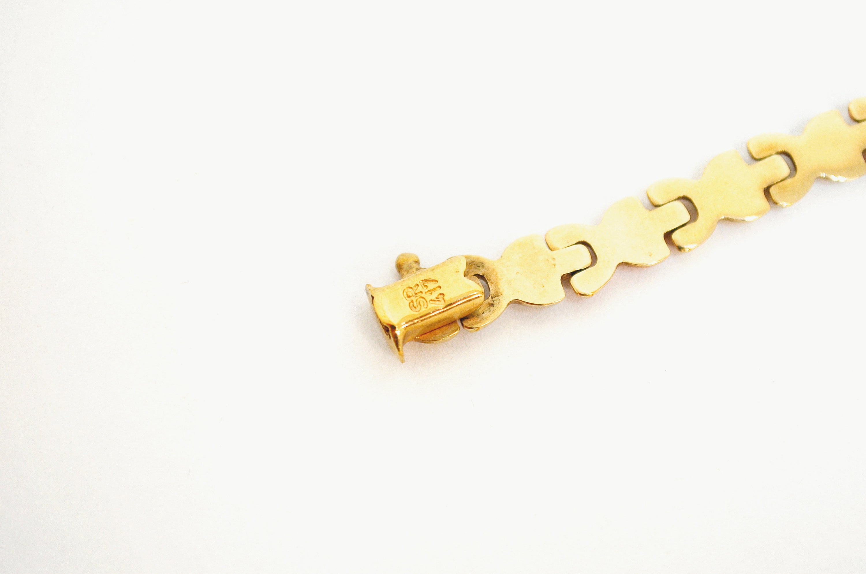 10K Tri Color Gold Link Bracelet With Locking Box Clasp - Etsy