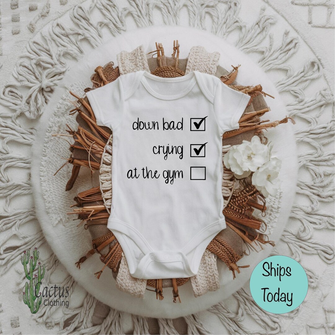 Down Bad Crying at the Gym, Swiftie, Taylor Swift, Cute Onesie, Baby ...