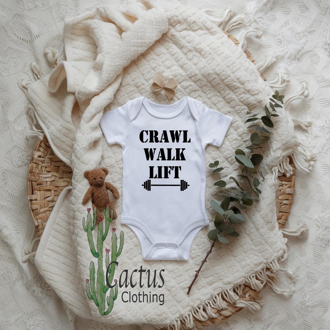 Crawl Walk Lift Bodysuit, Weight Lifting, Baby Clothing - Etsy