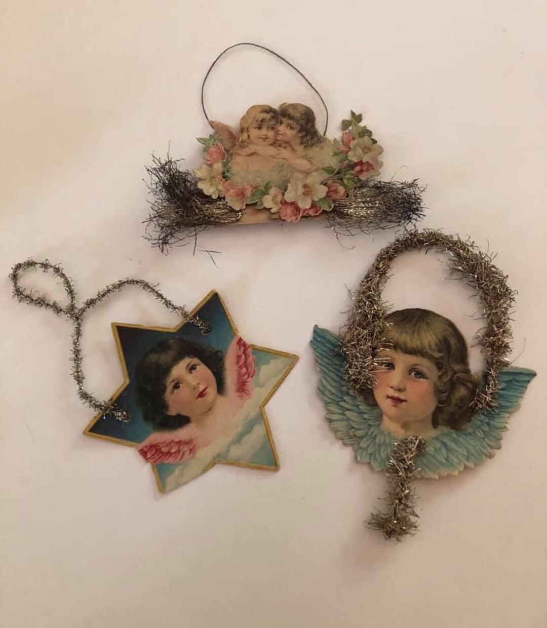 Three Antique Die Cut Scrap Ornaments - Etsy