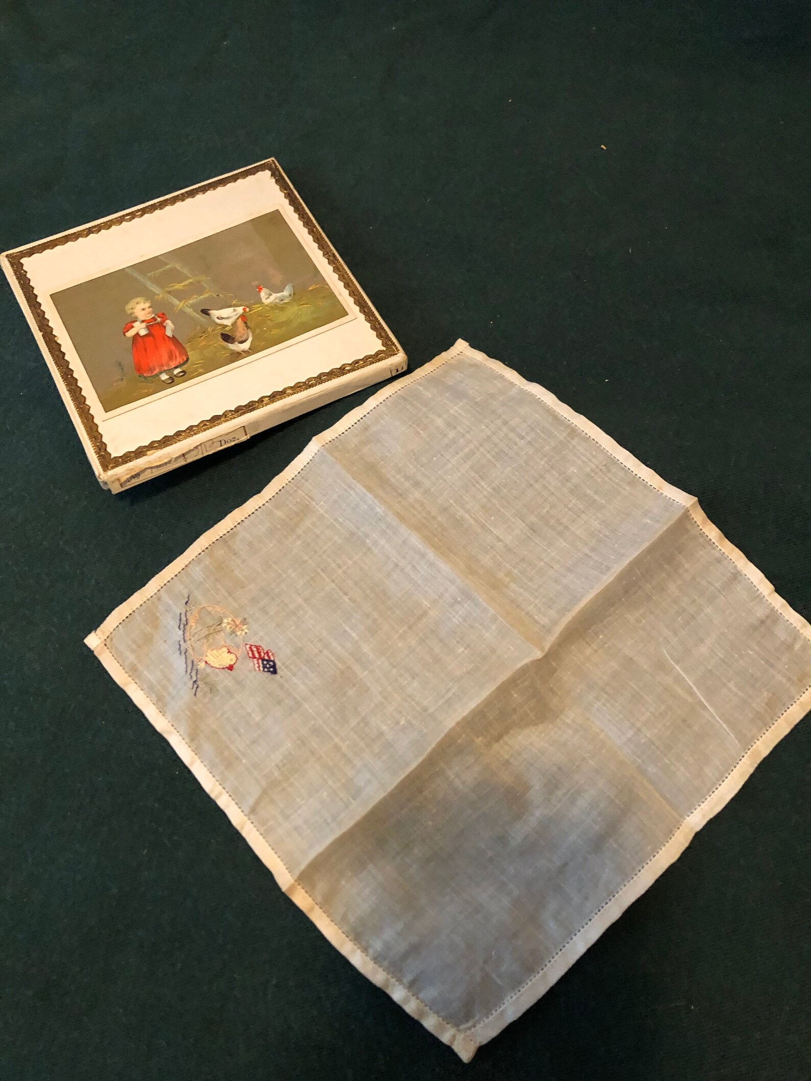 Antique Paper Hankie Gift Box With Hankie - Etsy