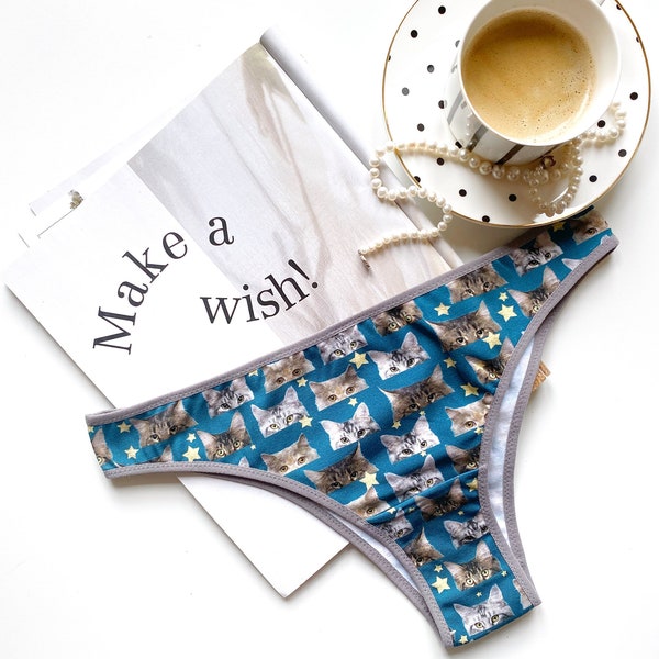 Cat Face Panties Etsy