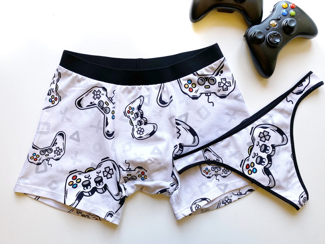 Couple Briefs Set With Game Controller Print Hot Cotton - Etsy Australia