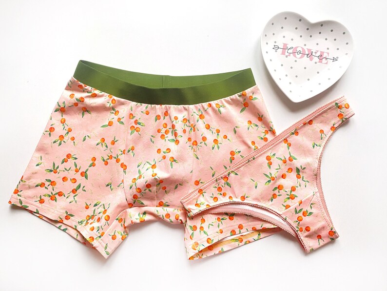 Matching Couple Briefs Set With Orange Print Cotton Underwear - Etsy