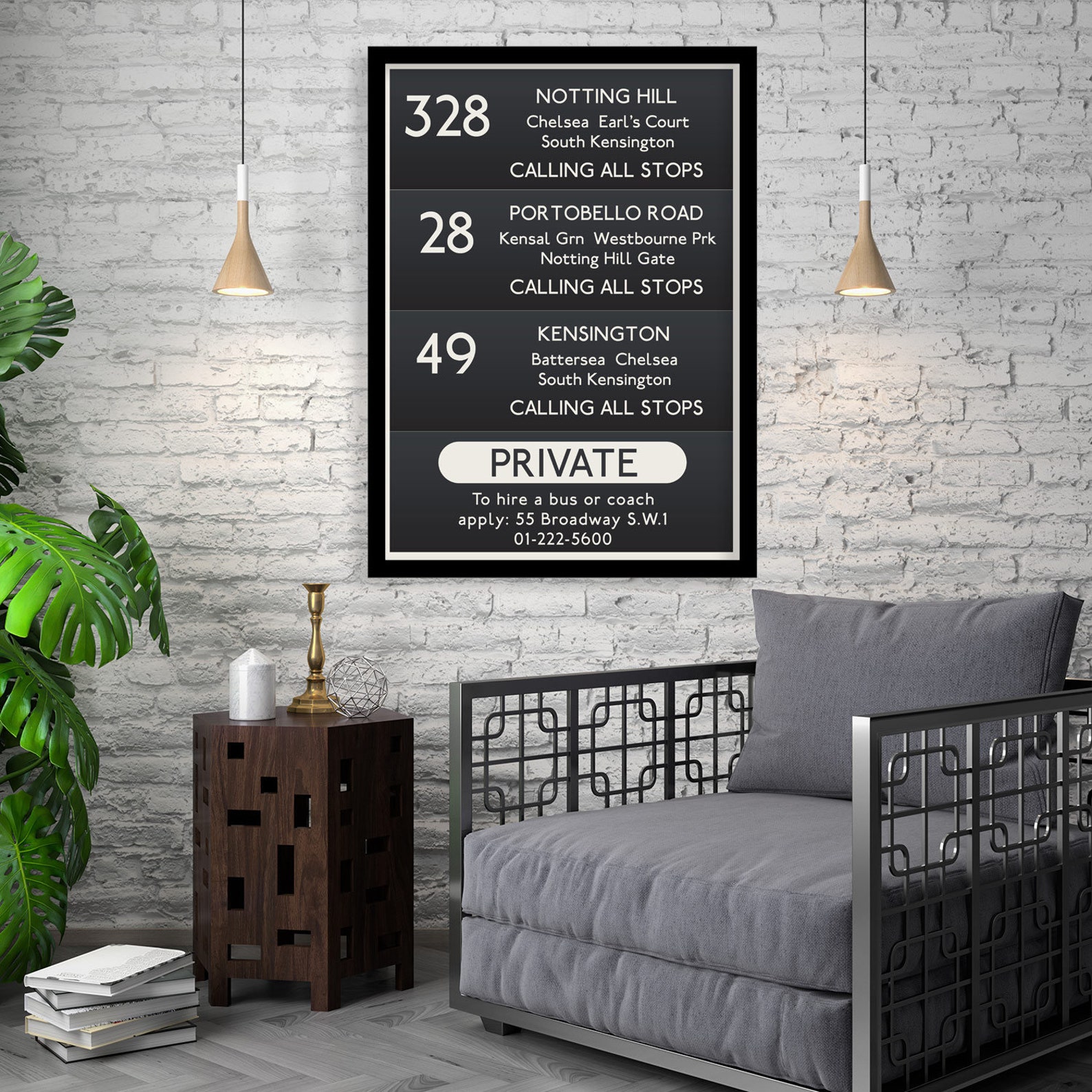 Notting Hill London Bus Sign Vintage Bus Blind Room Decor - Etsy