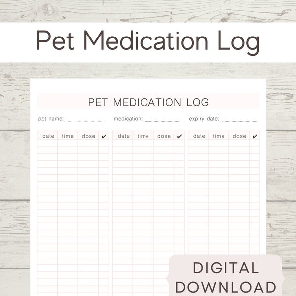 Medication Log - Etsy