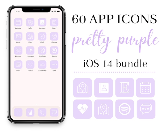 Buy Purple Lovers Ios Icons Pack 60 Icons | iPhone Ios 14 App Icons ...