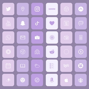 Purple Lovers Ios Icons Pack 60 Icons | iPhone Ios 14 App Icons ...