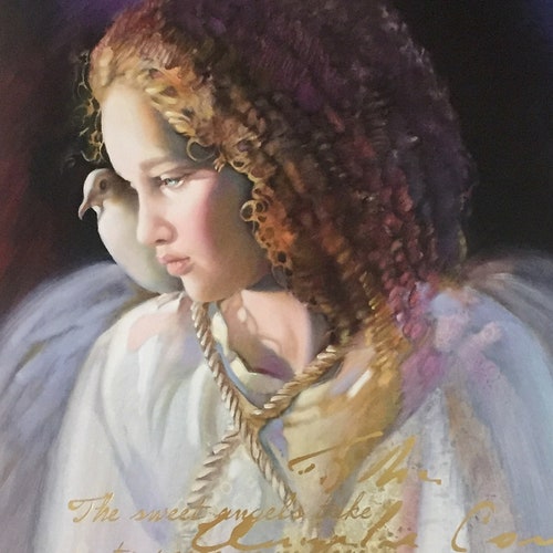 ANGEL With DARK EYES Vintage Nancy Noel Art Print - Etsy
