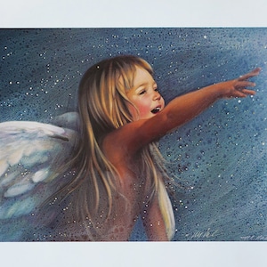 Little Angel Reaching Out - Vintage Nancy Noel - 13"h X 19.5"w - Etsy