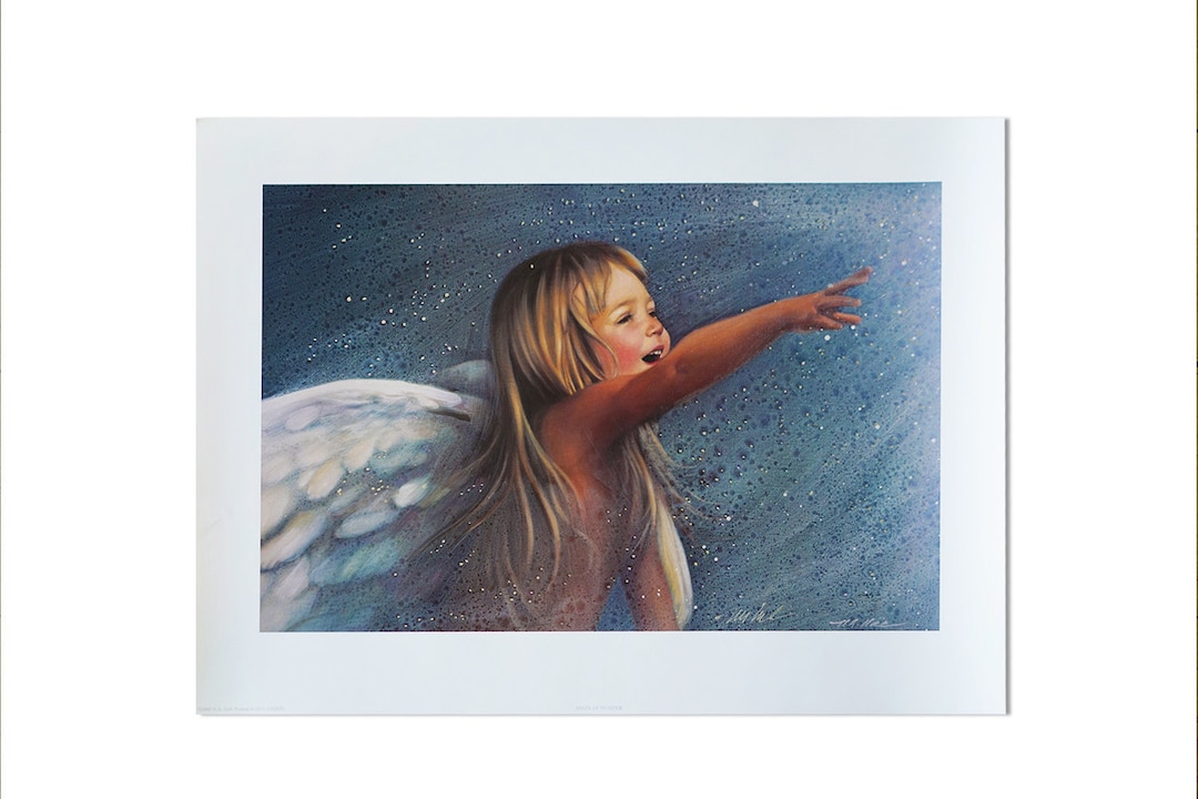 Little Angel Reaching Out - Vintage Nancy Noel - 13"h X 19.5"w - Etsy
