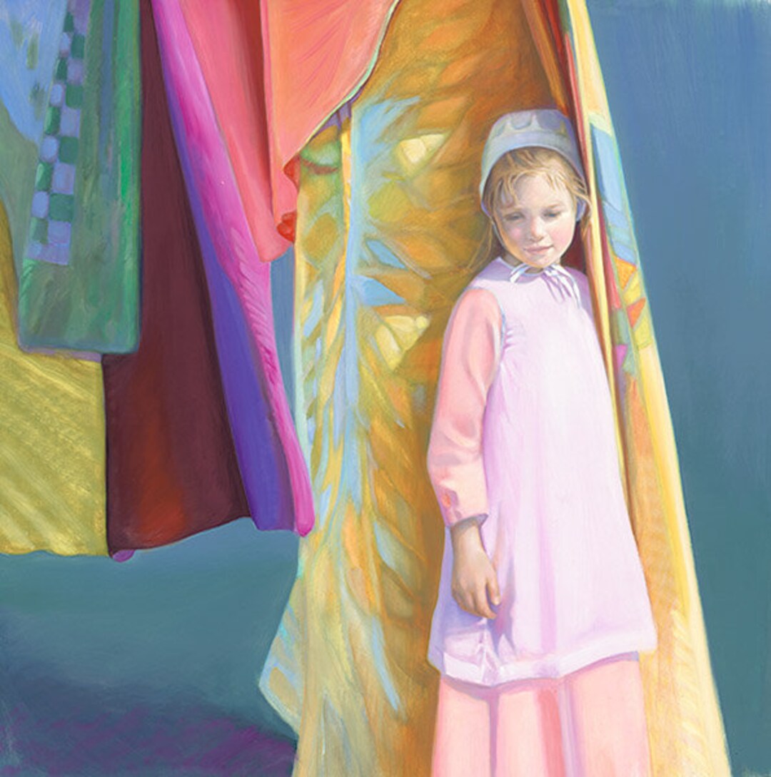 Amish Quilts of Color - Oil Painting, Nancy Noel Art Print, Amish Art ...