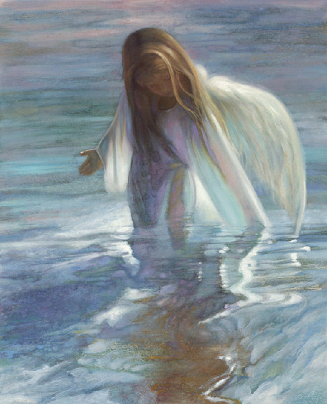 Angel of the Lake - Oil Painting, Nancy Noel Art Print, Angel Art ...