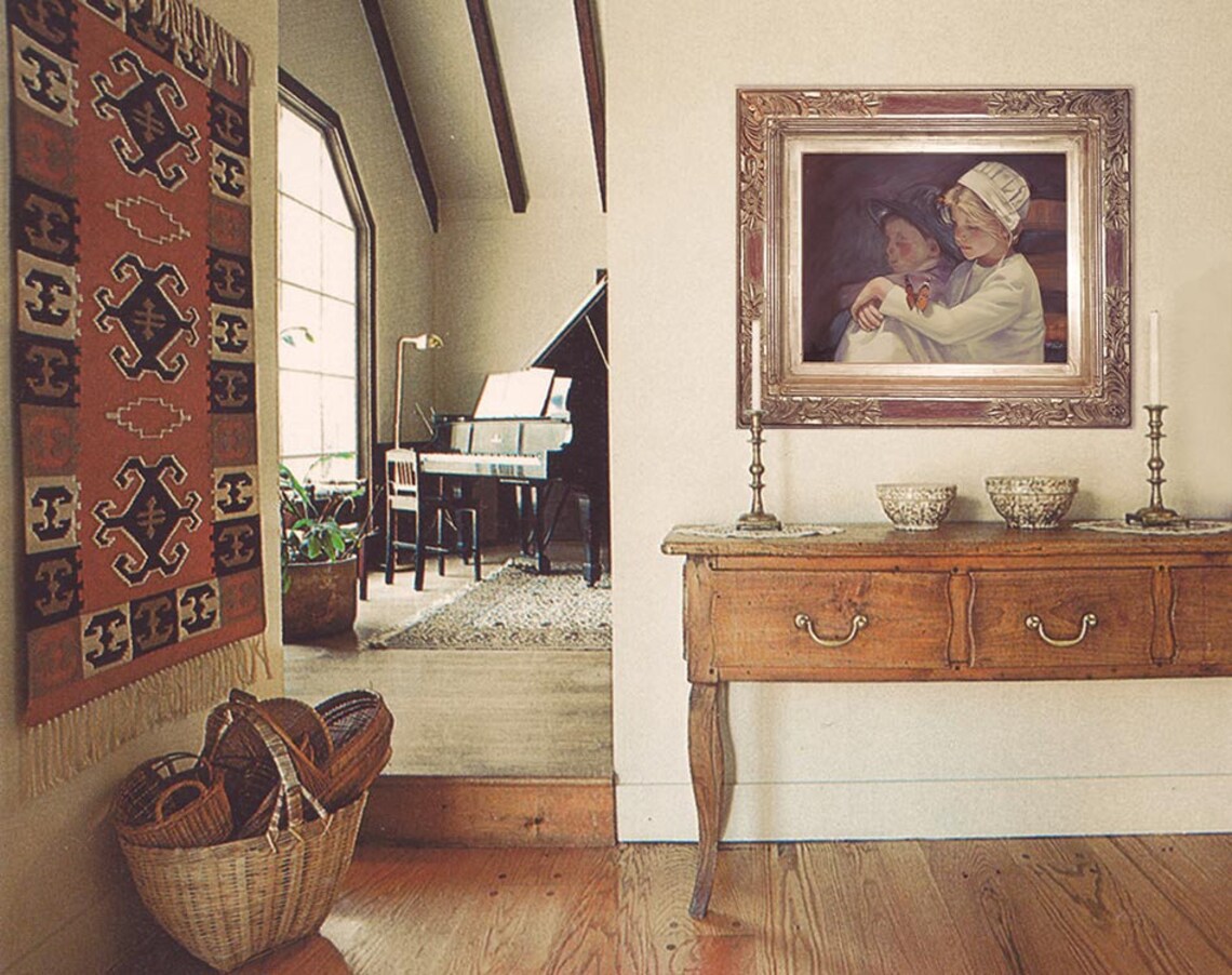 The Butterfly - Oil Painting, Nancy Noel Art Print, Amish Art, Paper or ...