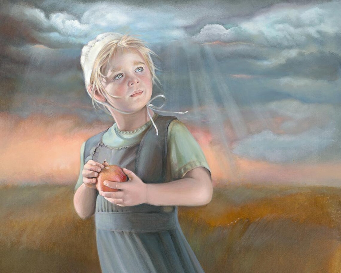 October Sunrise - Oil Painting, Nancy Noel Art Print, Amish Art, Paper ...