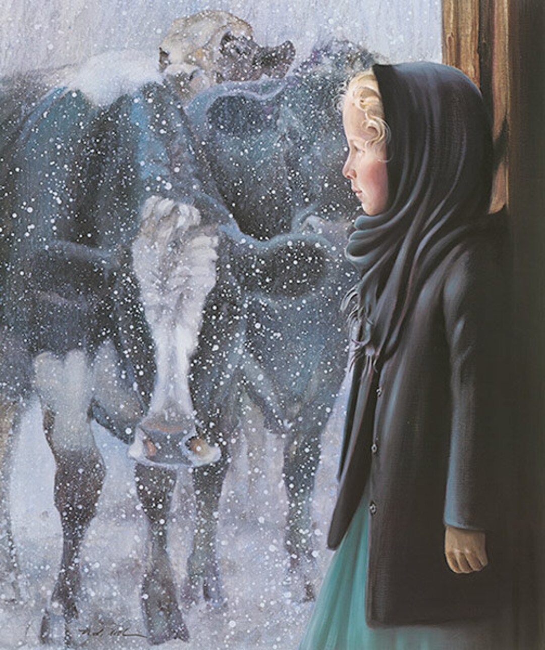 December - Oil Painting, Nancy Noel Art Print, Amish Art, Paper or ...