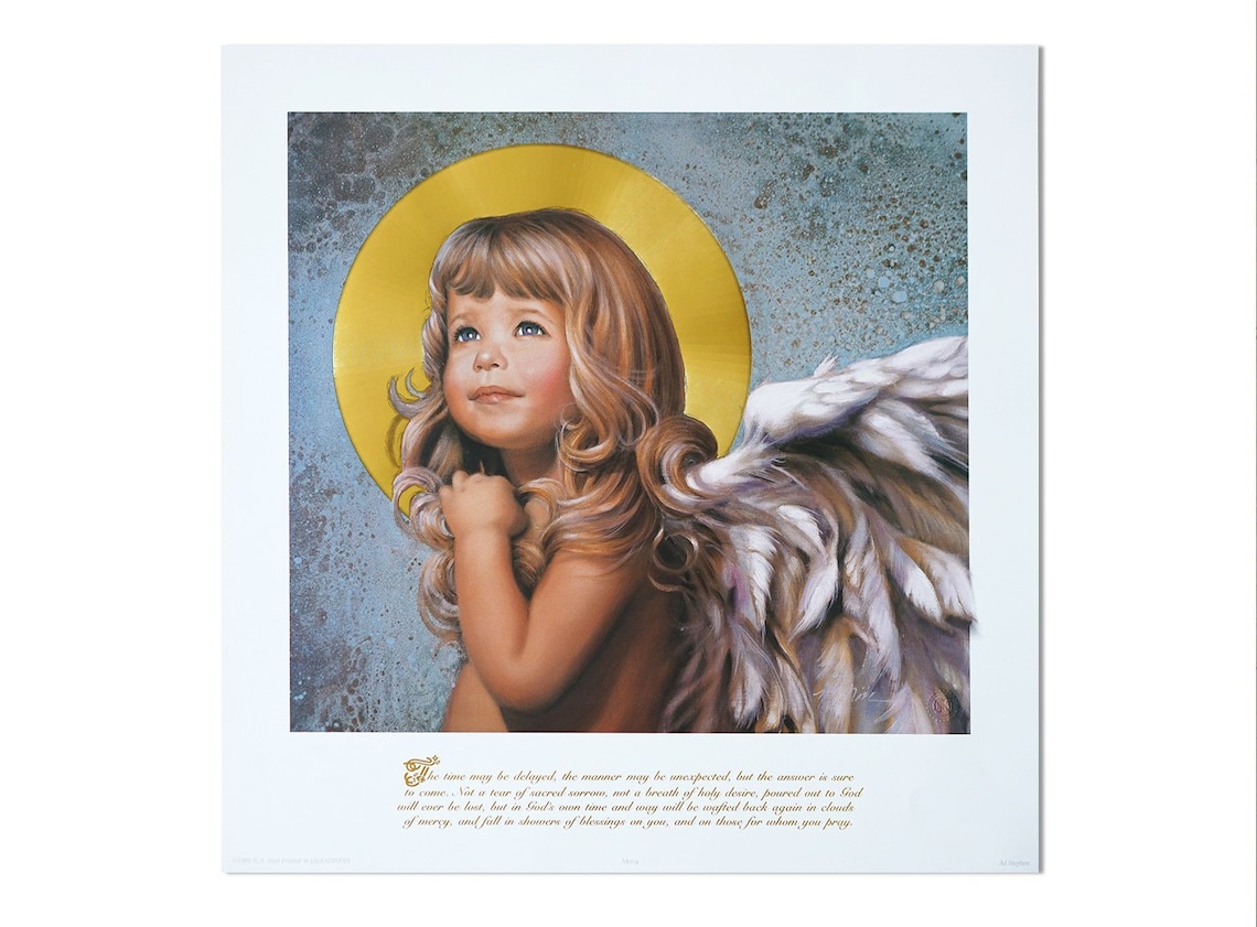 Angel Art, Oil Painting, MERCY - Vintage Nancy Noel Art Print - 13"h X ...