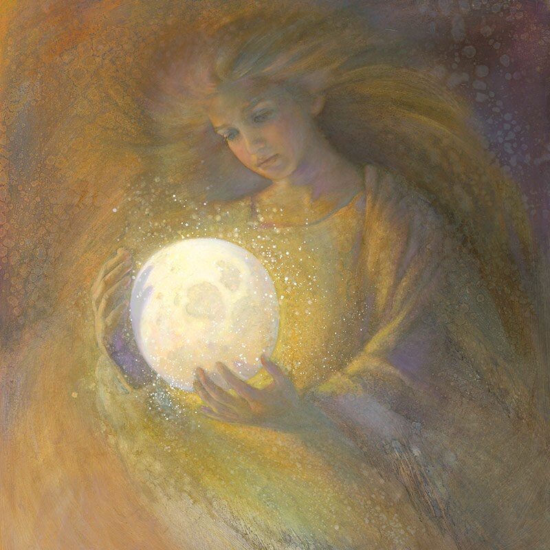 Angel Holds the Moon, Vintage Nancy Noel Art Print - 15"h X 15"w - Etsy