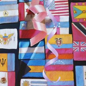 World Flags Art Print, Oil Painting - Vintage Nancy Noel Art Print - 20 ...