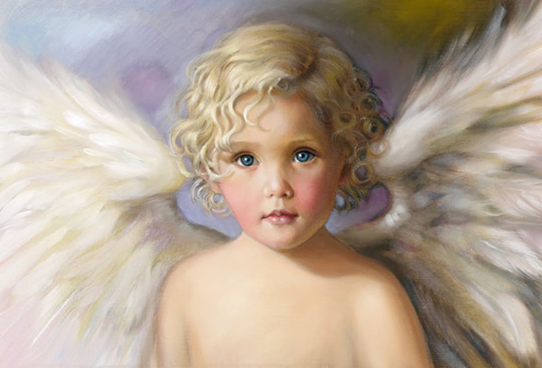 Angel Child - Oil Painting, Nancy Noel Art Print, Angel Art, Paper or ...