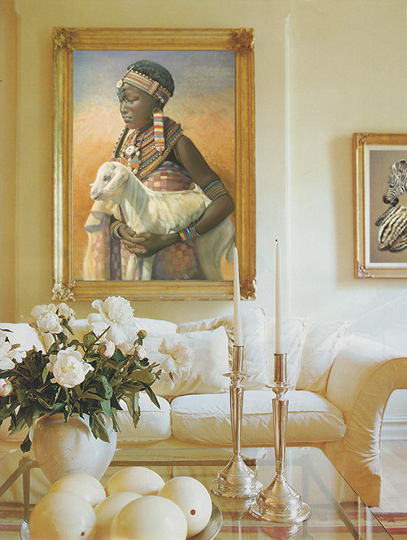 Samburu Woman With Goat - Oil Painting, Nancy Noel Art Print, Africa ...
