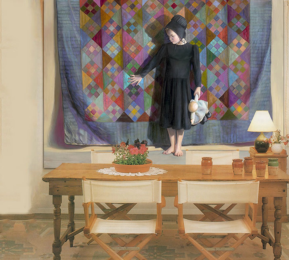 Touched - Oil Painting, Nancy Noel Art Print, Amish Art, Paper or ...