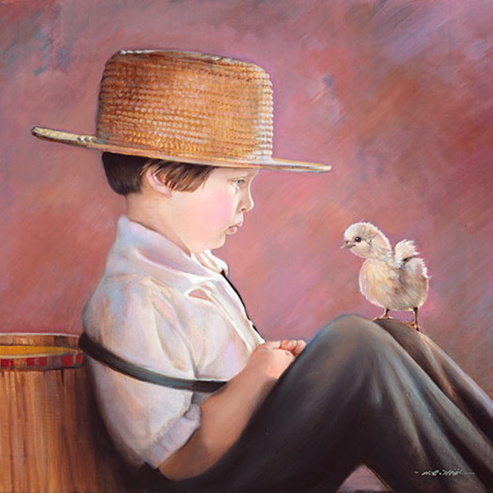 James - Oil Painting, Nancy Noel Art Print, Amish Art, Paper or Canvas ...