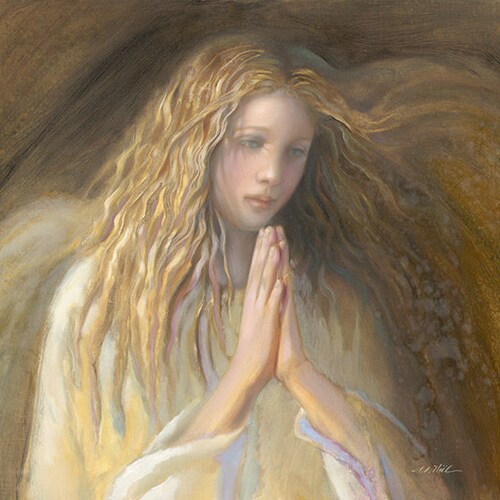 Angel in White Oil Painting Nancy Noel Art Print Angel - Etsy