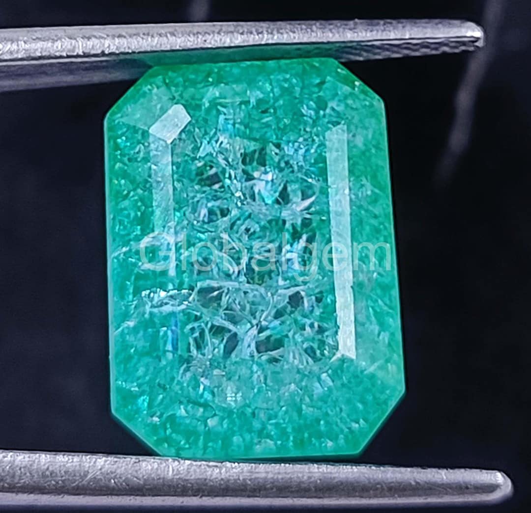Green Emerald Natural Real Colombia Stone 19 Ct Faceted Emerald Cut ...