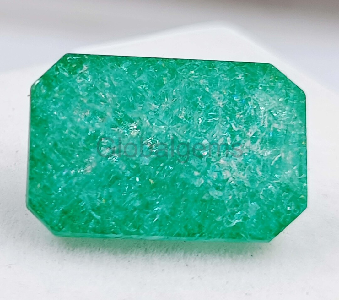 Green Emerald Natural Real Colombia Stone 18.40 Ct Faceted Emerald Cut ...