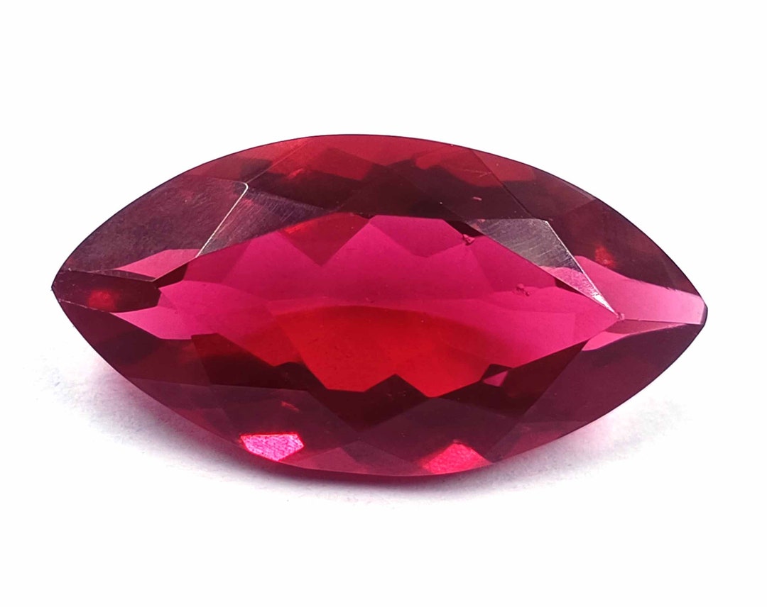 Ruby 25.50 Ct Burma Red Ruby Faceted Marquise Cut Stone Semi Transparency Opaque Fresh Offer Top ...