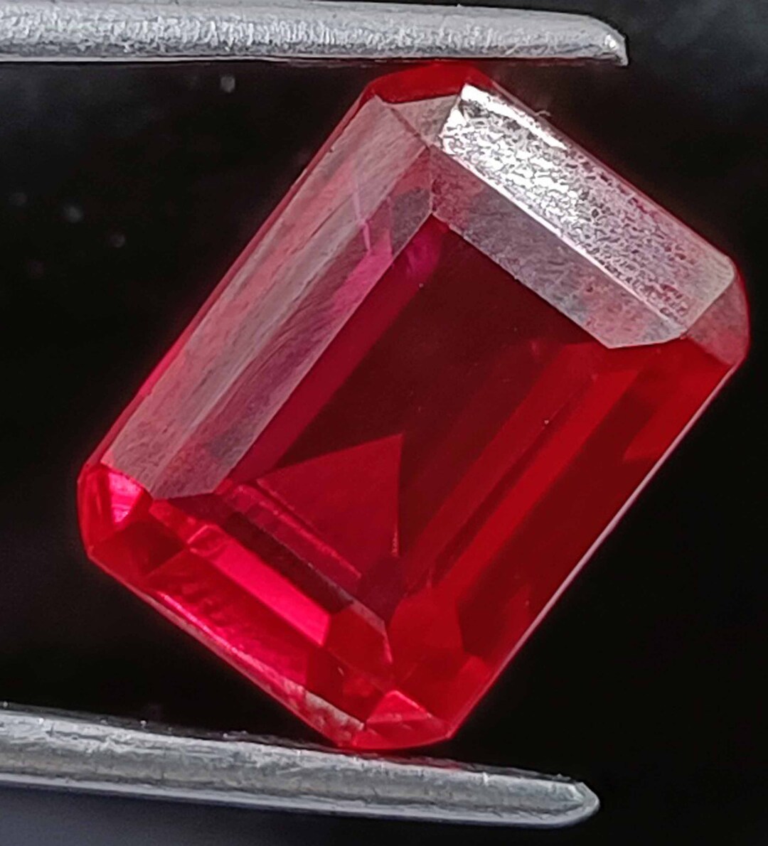 Ruby Natural 10-15 Ct Mind-blowing Faceted Emerald Cut Ruby Gemstone ...