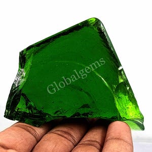 Green Emerald Natural Semi-transparent 769.00 Ct Certified Uncut Rough ...