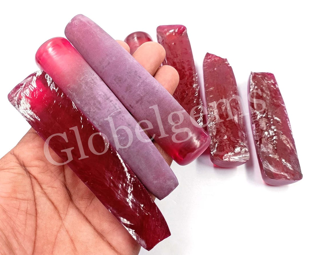Red Ruby Natural Slice Rough Lot Semi Transparent Slice Rough Gemstone ...
