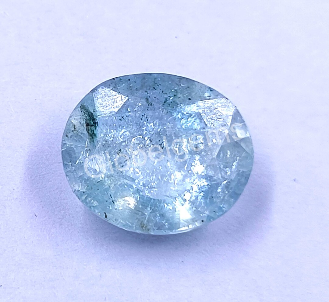 Green Emerald Natural Real Colombia Stone 6.45 Ct Faceted Oval Cut ...