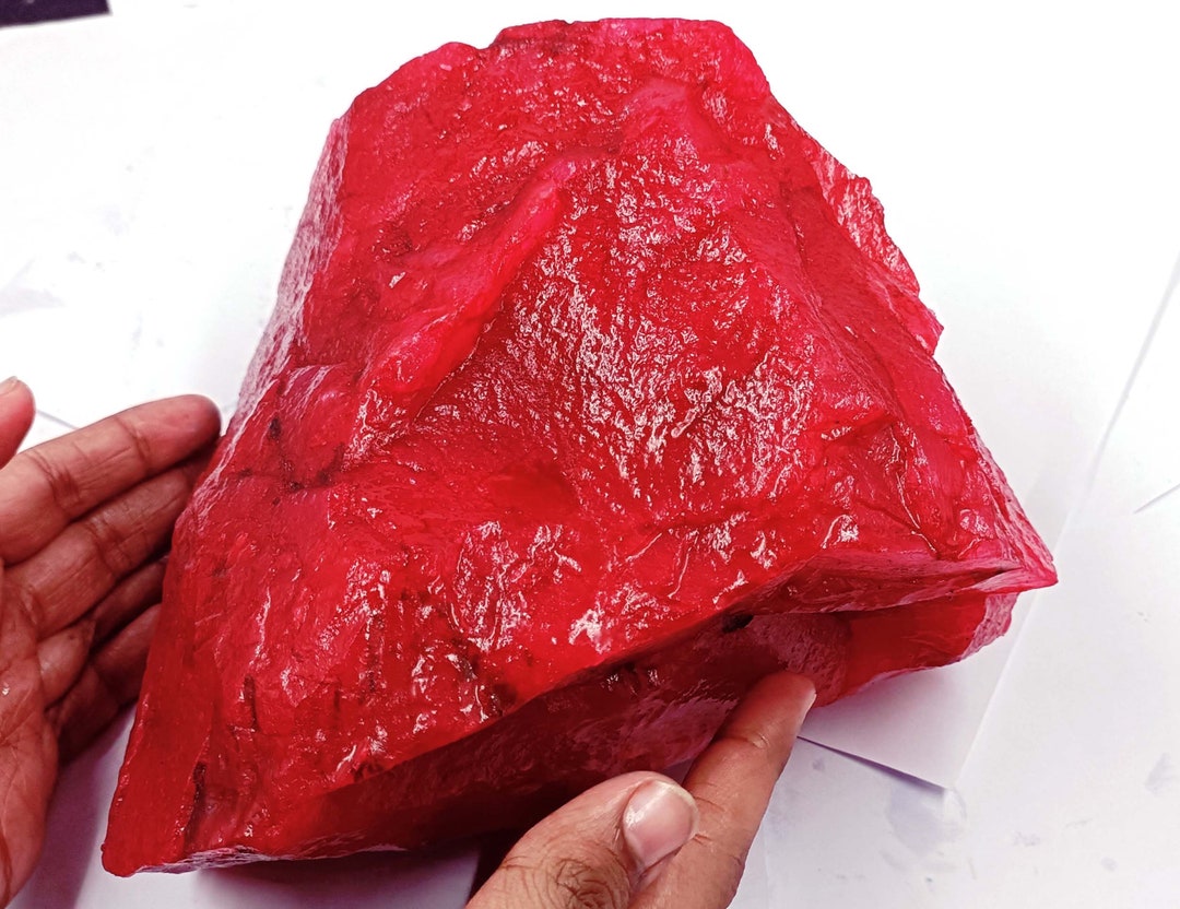 Ruby 5 Kg Huge Pigeon Blood Red Ruby Raw Chunk 25000ct - Etsy
