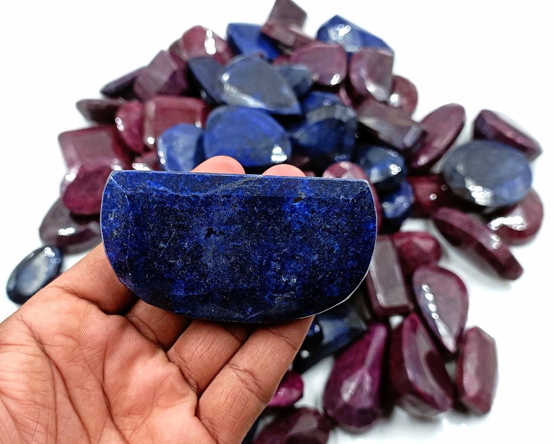 Red Ruby & Blue Sapphire!! 2 Kg/10000 Carat Loose Gems Certified ...