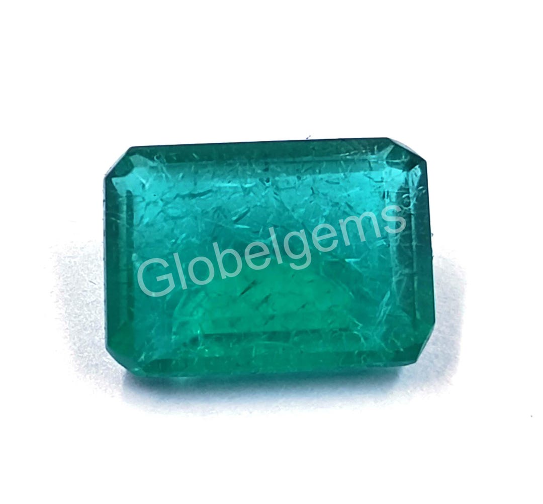 Green Emerald Natural Real Colombia Stone 7.00 Ct Faceted Emerald Cut ...