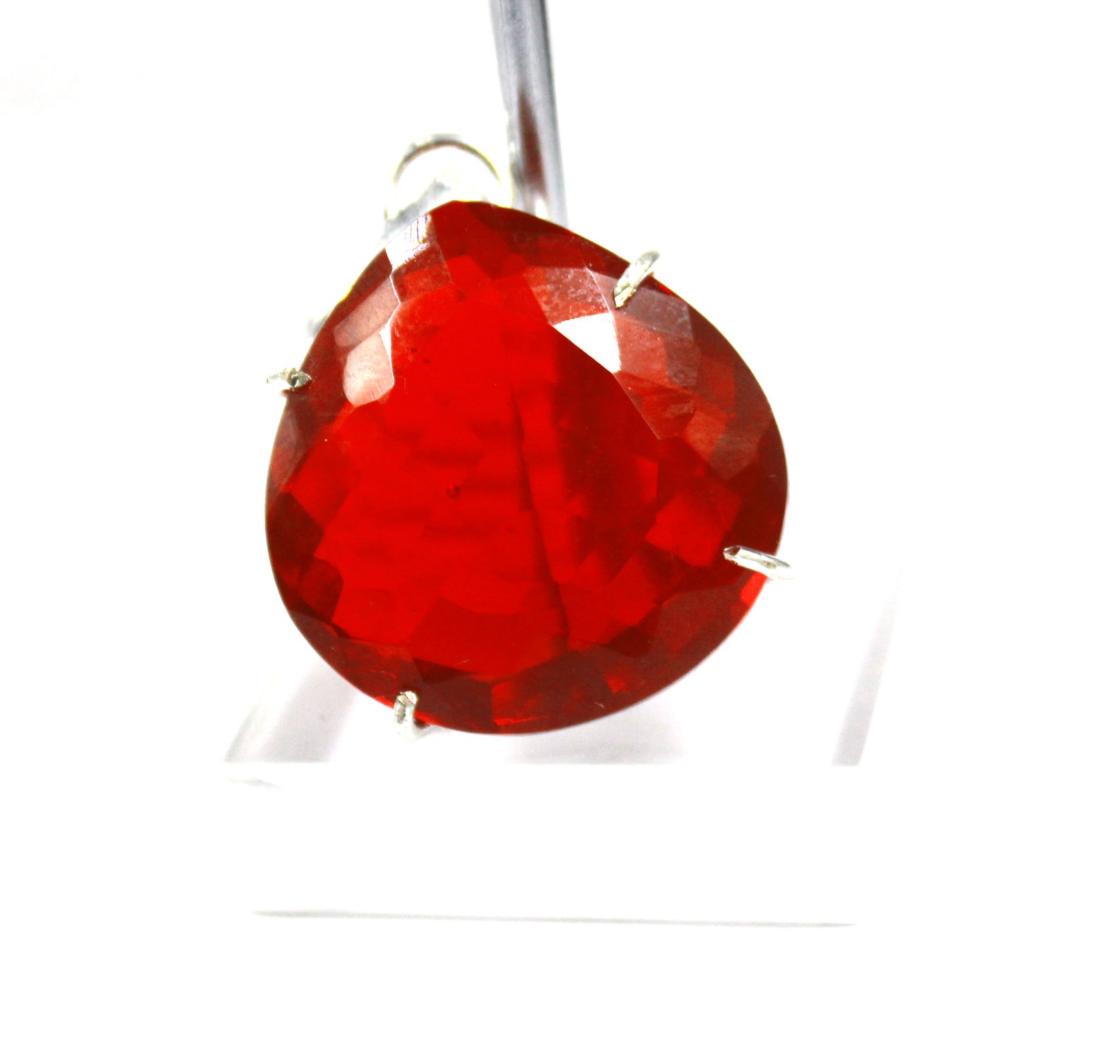 72.70 Ct Red Topaz Pendant-925 Sterling Silver Pear Cut | Etsy