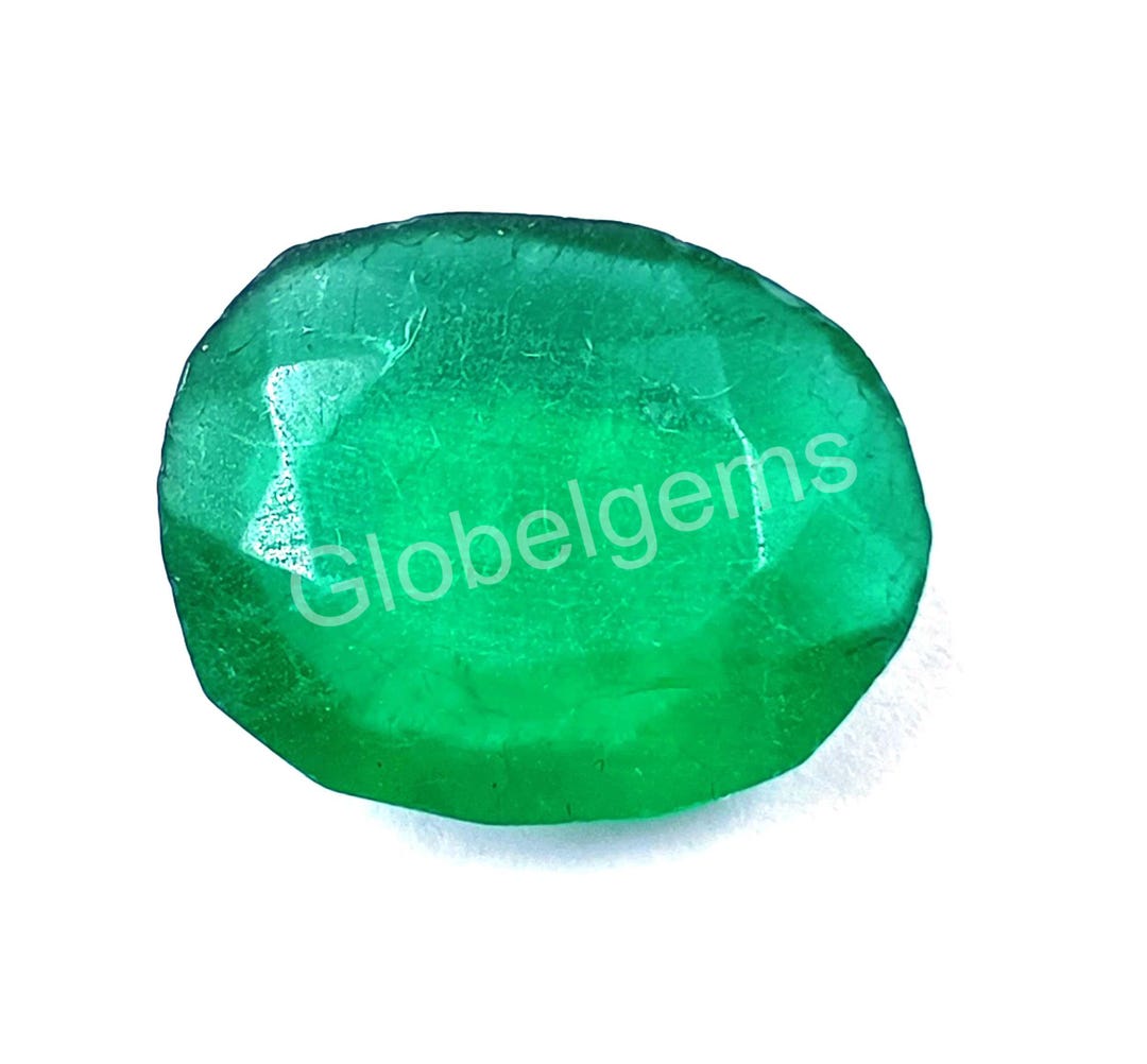 Green Emerald Natural Real Colombia Stone 15.00 Ct Faceted Oval Cut ...