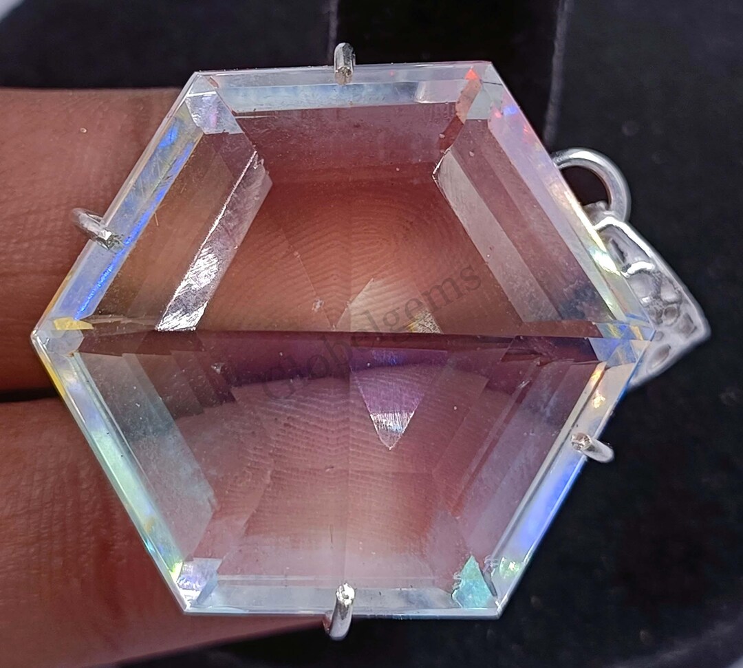 Mystic Topaz Multi Color Hexagon Cut 111.80 Ct Pendant 925 Strealing ...