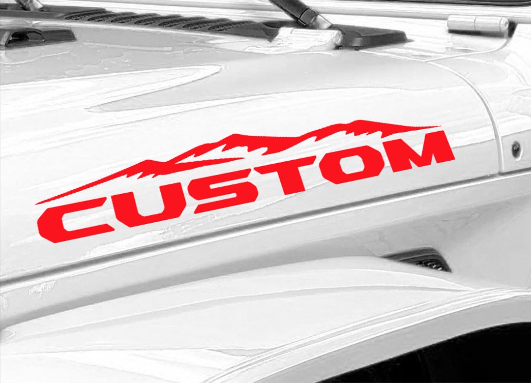 Your Text Custom Lettering Mountain Decal. Fits Any Jeep Wrangler or ...