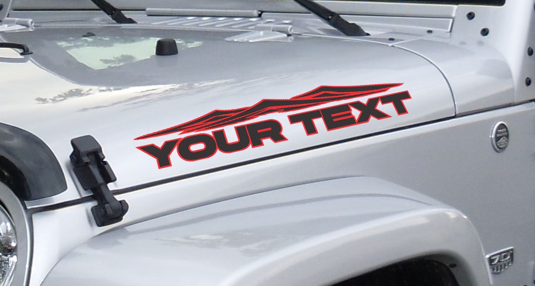 Your Text Custom Lettering Dual Color Decal. Fits Any Jeep Wrangler or ...