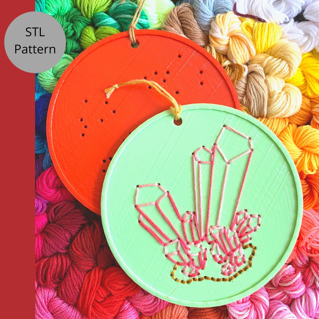 3D Printing Meets Embroidery STL Pattern: Crystal || 3D Printing File ...